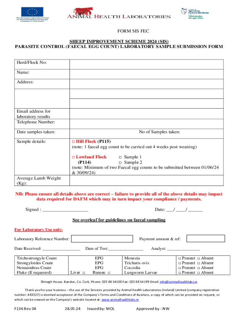 Fillable Online Approved Laboratories List for the Parasite Control (Faecal ... Fax Email Print ...
