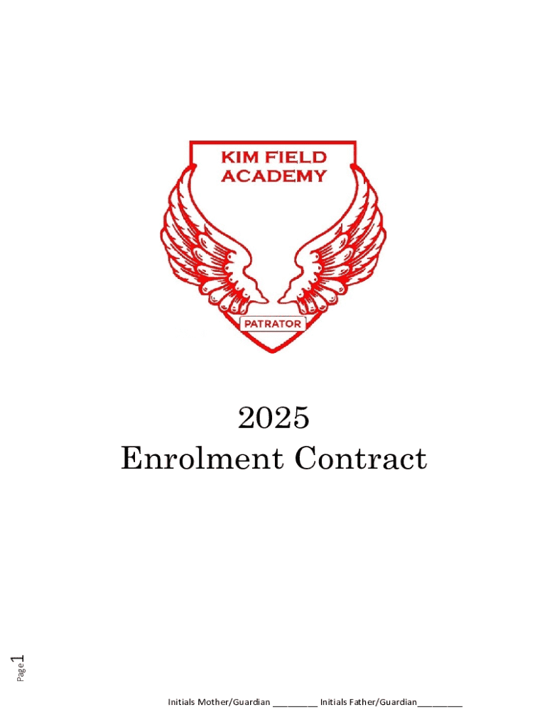 Fillable Online Enrolment Contract for Kim Field Academy Fax Email ...