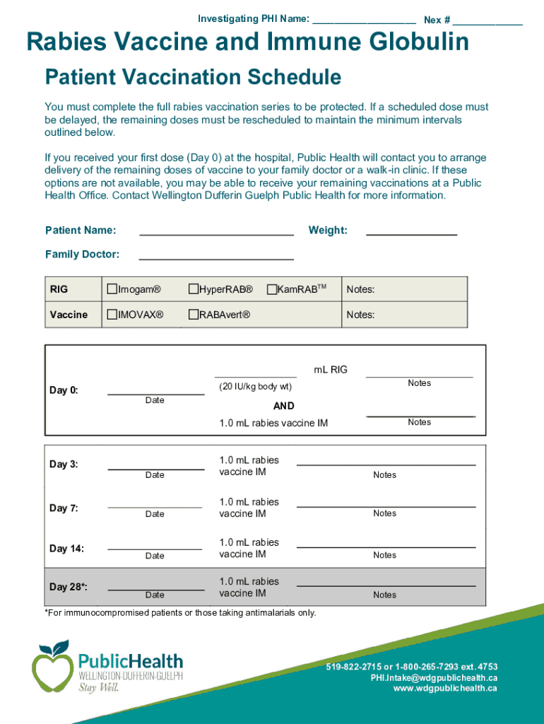 Fillable Online What to Expect With Rabies Post-Exposure Prophylaxis ...