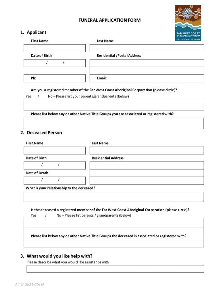 Fillable Online Register as a Burial and Cremation Services Provider ...