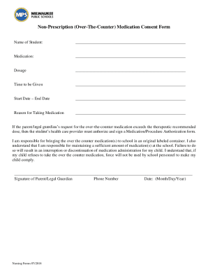 Fillable Online Over-the-counter Medication Consent Form Fax Email ...