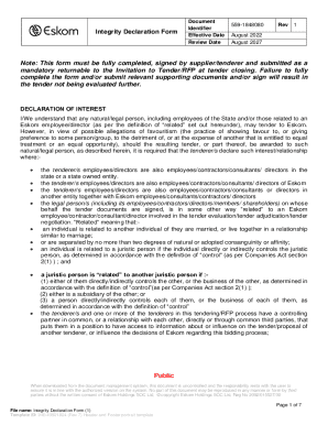 Fillable Online Integrity Declaration Form Fax Email Print - pdfFiller