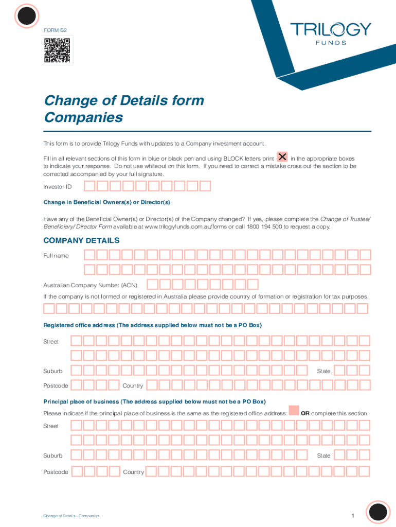 Fillable Online Change of Details Form Fax Email Print - pdfFiller
