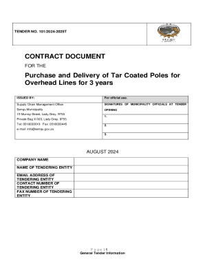 Fillable Online Purchase and Delivery of Tar Coated Poles for Overhead ...