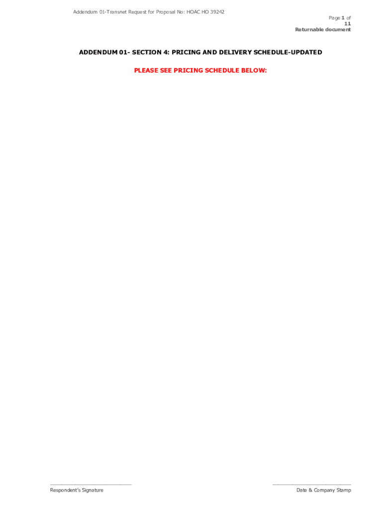 Fillable Online Addendum 01 - Transnet Request for Proposal Fax Email ...