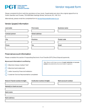 Fillable Online Vendor Direct Deposit Authorization Form Fax Email ...