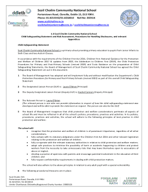 Fillable Online Child Safeguarding Statement and Risk Assessment ...