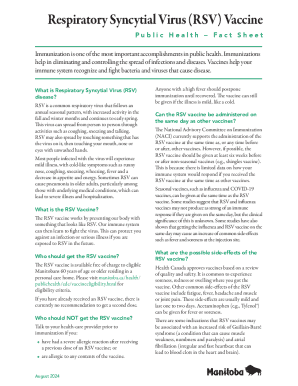 Fillable Online Respiratory Syncytial Virus (rsv) Vaccine Fax Email ...