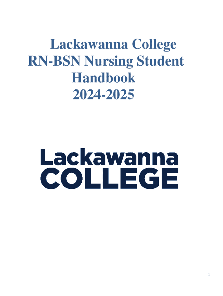 Fillable Online Lackawanna College Rn-bsn Nursing Student Handbook 2024 ...