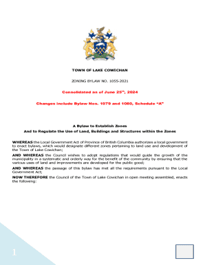 Fillable Online Town of Lake Cowichan Zoning Bylaw Fax Email Print ...