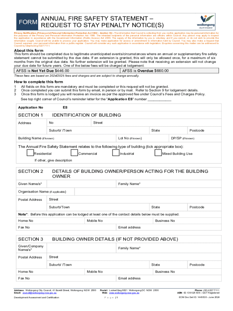 Fillable Online Fillable Online annual fire safety statement- request ...