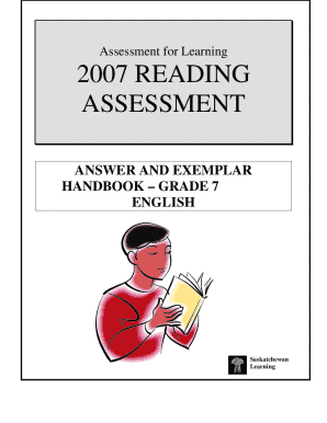 Fillable Online Grade 7 Reading Assessment Handbook Fax Email Print ...