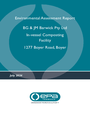 Fillable Online Environmental Assessment Report – Barwick’s in-vessel ...