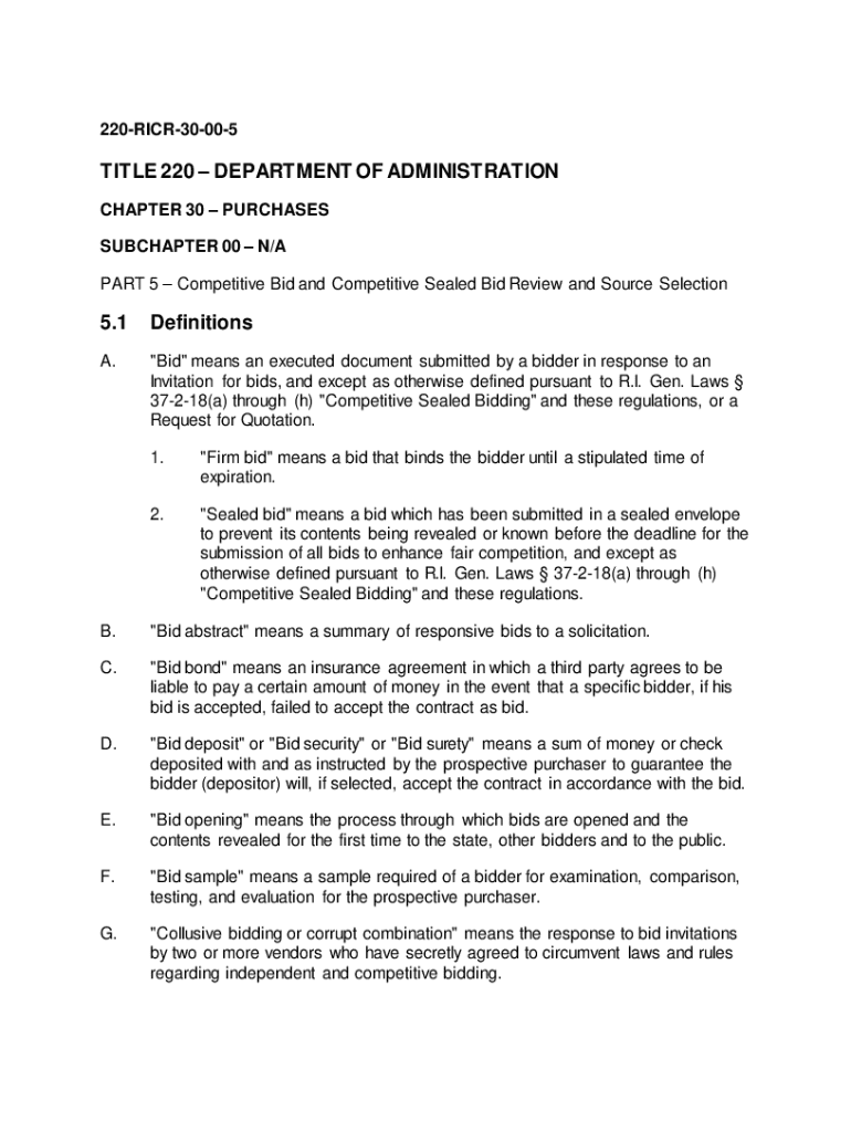 Fillable Online Competitive Bid and Competitive Sealed Bid Review and ...