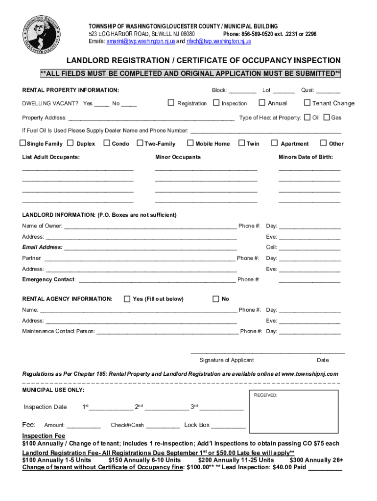 Fillable Online Landlord Registration and Inspection Process Fax Email Print - pdfFiller