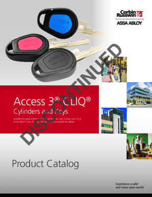Fillable Online Access 3® Cliq® Cylinders and Keys Fax Email Print ...
