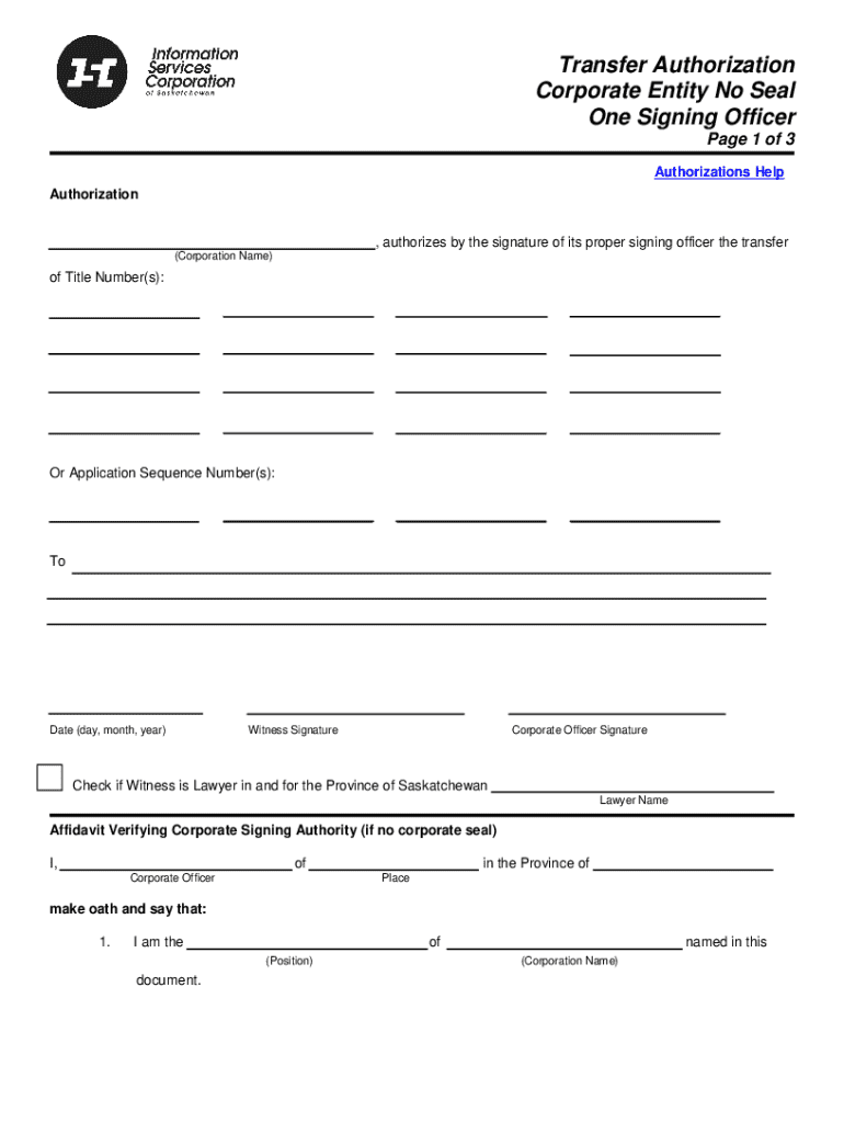 Fillable Online Transfer Authorization Corporate Entity No Seal One ... - isc.ca Fax Email Print ...