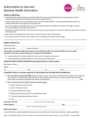 Fillable Online Health Information Authorization Form Fax Email Print ...