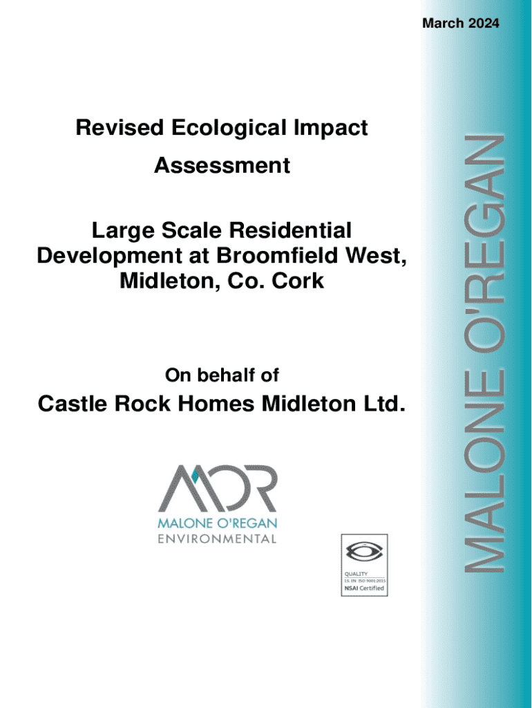 Fillable Online Revised Ecological Impact Assessment for Large Scale Residential Development at ...