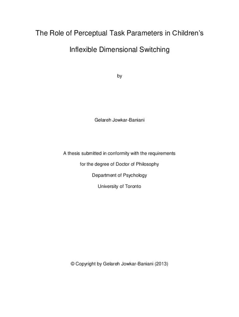 Fillable Online The Role of Perceptual Task Parameters in Children\'s ... Fax Email Print ...
