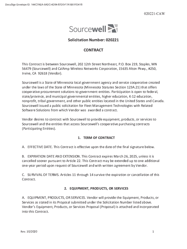 Fillable Online Solicitation Number: 020221 CONTRACT Fax Email Print ...