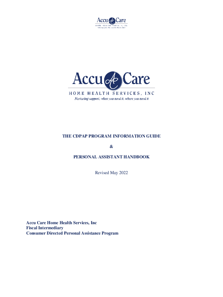 Fillable Online THE CDPAP PROGRAM INFORMATION GUIDE Fax Email Print ...