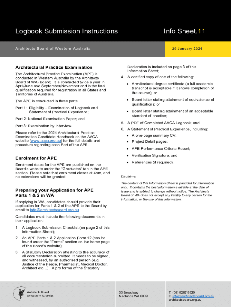 Fillable Online APE Part 1 - Preparing Your Logbook and Statement Fax Email Print - pdfFiller