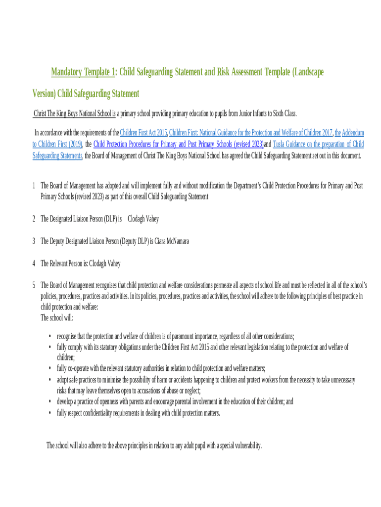 Fillable Online Child Safeguarding and Student Welfare Fax Email Print ...