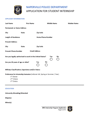 Fillable Online Npd Internship Program Application Fax Email Print ...