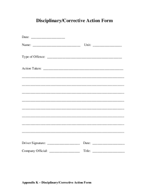 Fillable Online Disciplinary/corrective Action Form Fax Email Print - pdfFiller