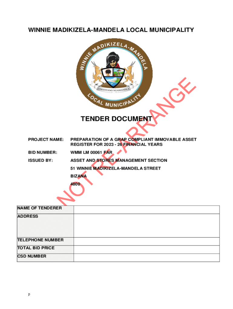 Fillable Online Preparation of a Grap Compliant Immovable Asset ...