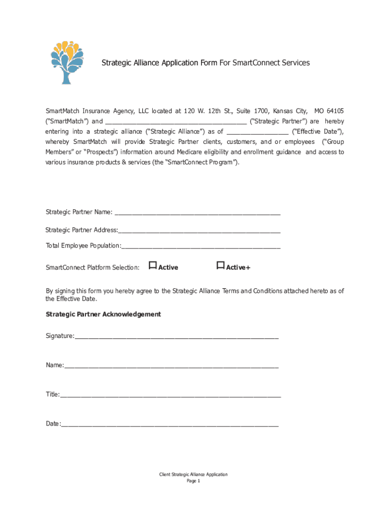Fillable Online Strategic Alliance Application Fax Email Print - pdfFiller