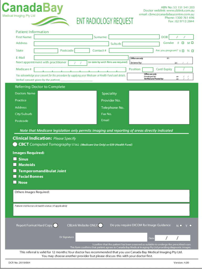 Fillable Online Radiology Reporting Services Fax Email Print - pdfFiller