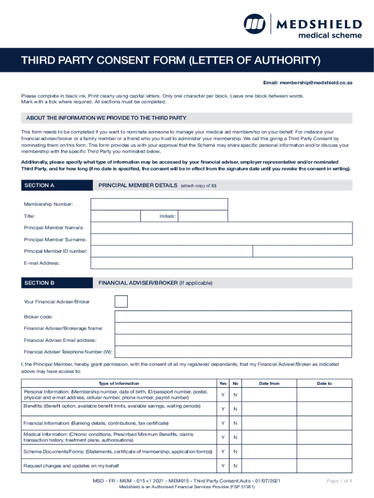 Fillable Online 5599 Third Party Member Consent FormHR Fax Email Print ...