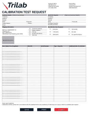 Fillable Online Calibration Test Request Form Fax Email Print - pdfFiller