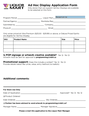 Fillable Online Ad Hoc Display Application Fax Email Print - pdfFiller