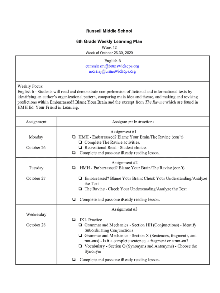 Fillable Online 6th grade plans?? - Logic Stage & Middle Grade Challenges Fax Email Print ...
