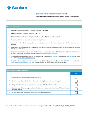 Fillable Online Partial/full Withdrawal and Retirement Benefit Claim ...