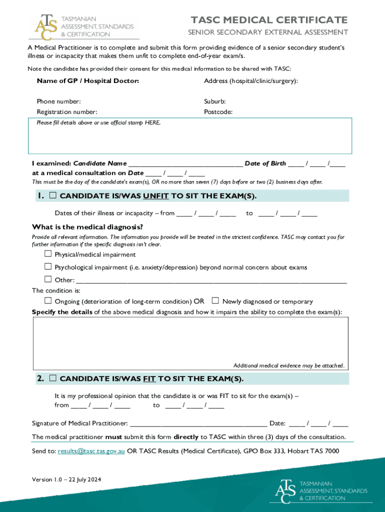 Fillable Online Senior Secondary External Assessment Medical ...