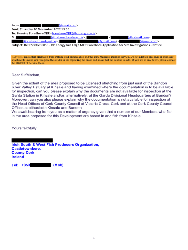 Fillable Online Dear Sir/Madam, Given the extent of the area proposed to be ... Fax Email Print ...