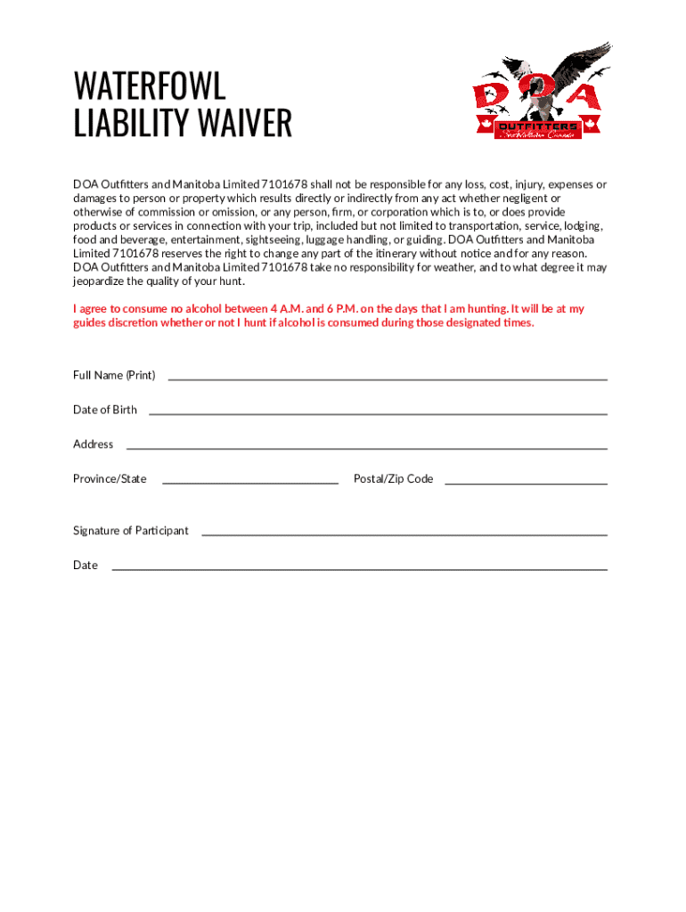 Fillable Online Waiver and Hunting License Fax Email Print - pdfFiller