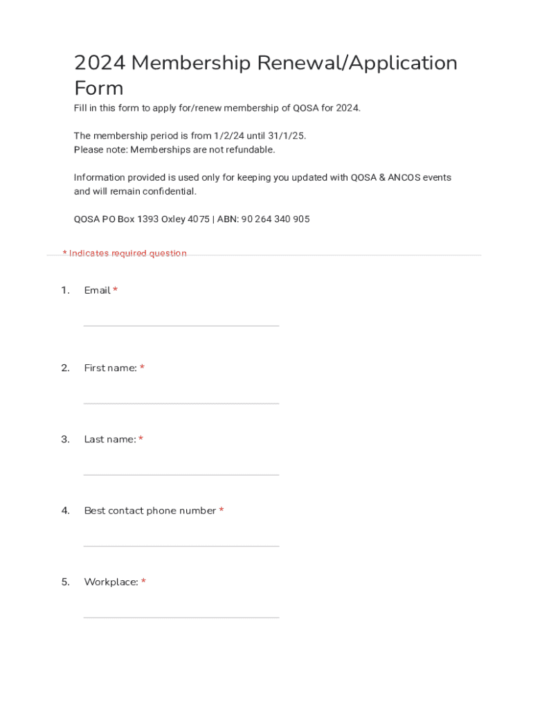 Fillable Online Fill in this form to apply for/renew membership of QOSA for 2024 Fax Email Print ...