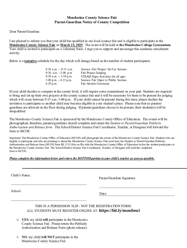 Fillable Online 2023 SAMPLE - Parent Letter County School Fair Fax ...