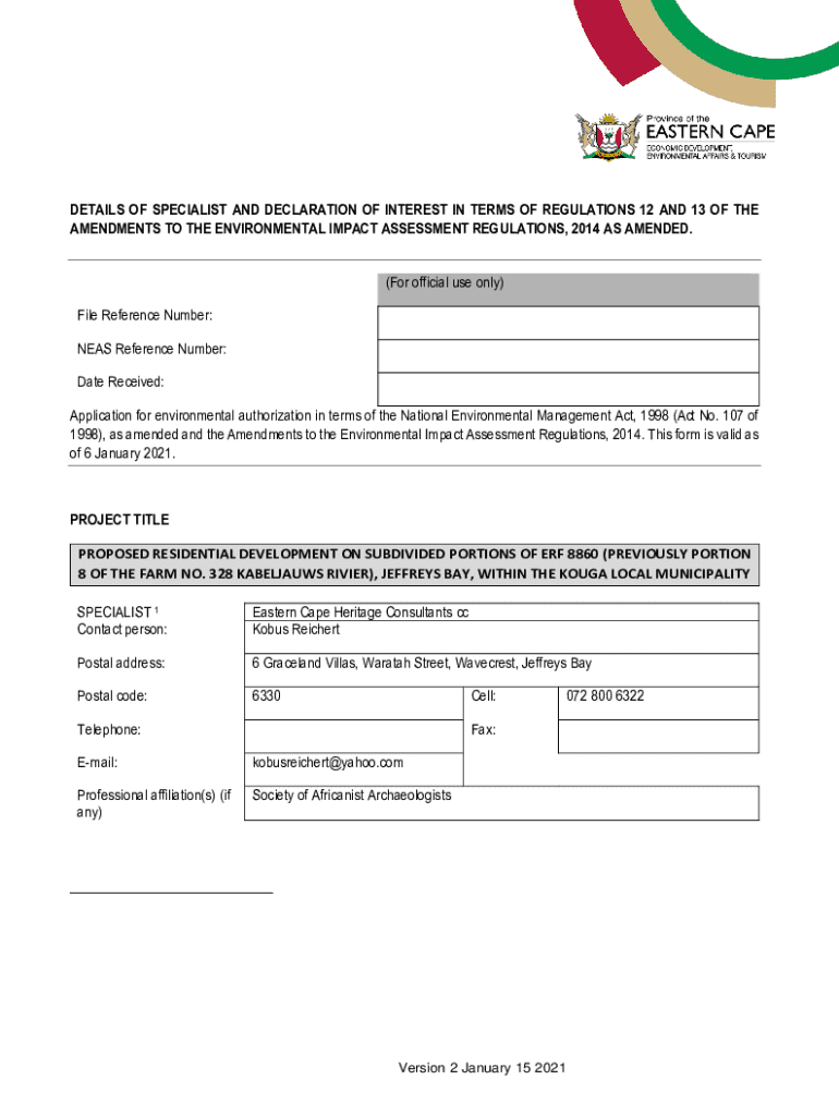 Fillable Online Details of Specialist and Declaration of Interest Fax Email Print - pdfFiller