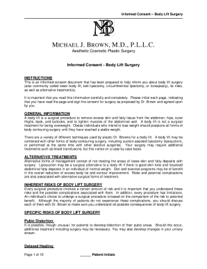 Fillable Online Informed Consent - Body Lift Surgery Fax Email Print ...