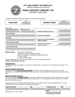 Fillable Online City and County of Honolulu Psc Tax Payment Voucher Fax ...