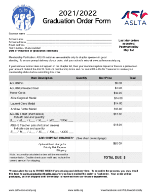 Fillable Online 2021/2022 Graduation Order Form Fax Email Print - pdfFiller
