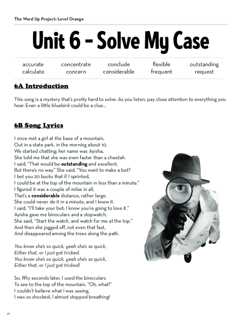 Fillable Online Unit 6 – Solve My Case Fax Email Print - pdfFiller