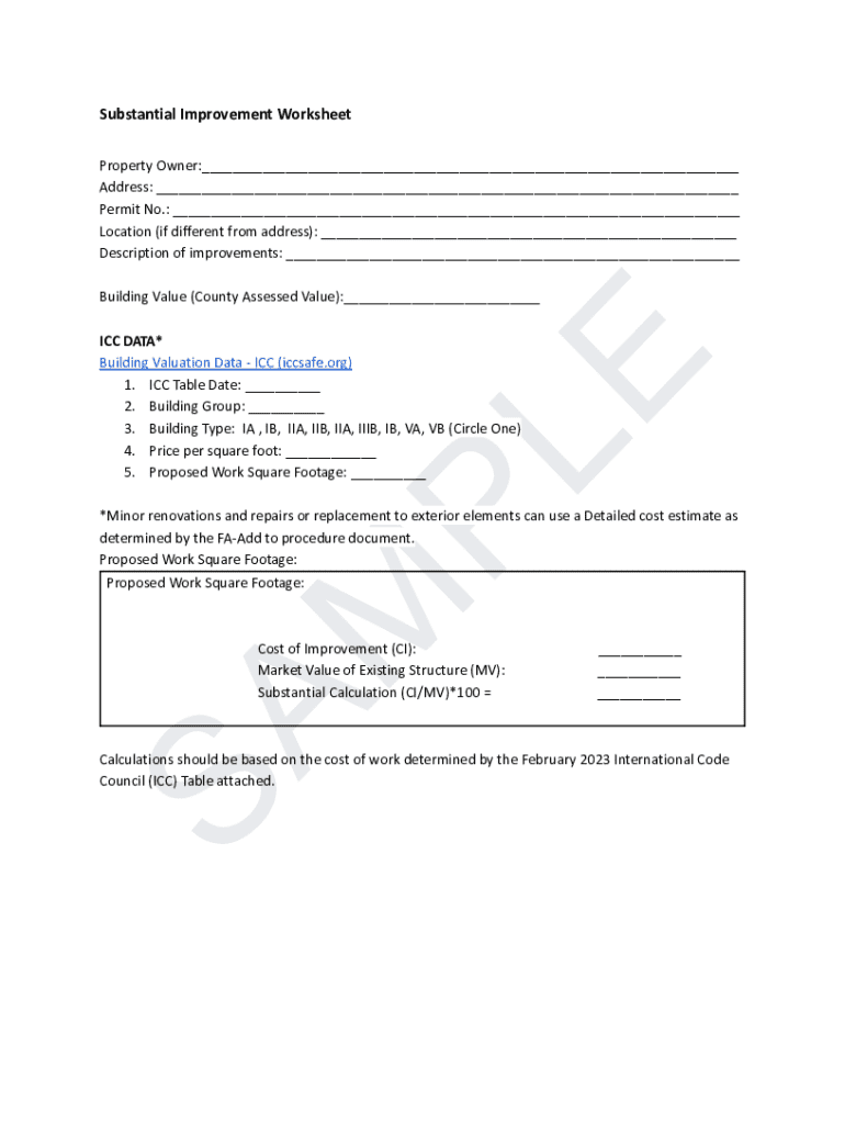 Fillable Online Substantial Improvement Assessment Fax Email Print ...