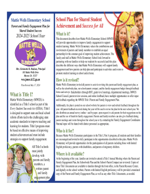 Fillable Online Parent and Family Engagement Plan for Shared Student ...